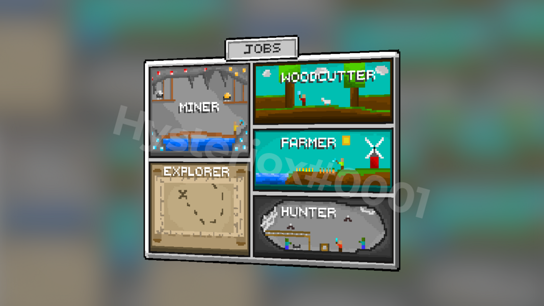 Jobs GUI [Pixel Art simplified] | BuiltByBit (MC-Market)