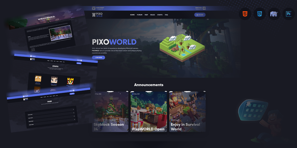 Minecraft Website Template | BuiltByBit