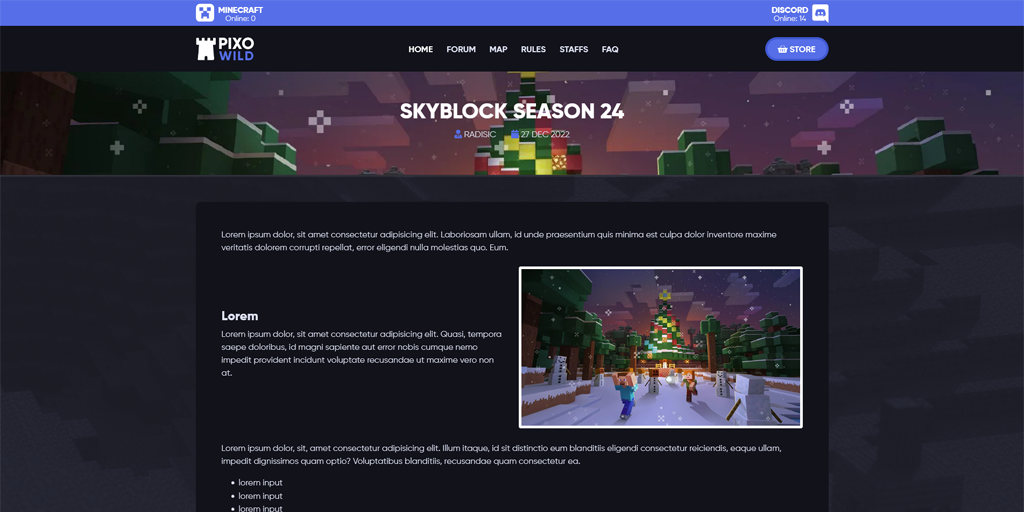 Minecraft Website Template | BuiltByBit