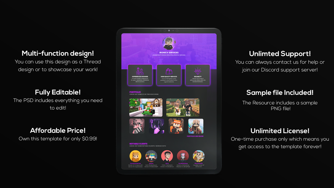 Services Thread Design Template | Purple | BuiltByBit (MC-Market)