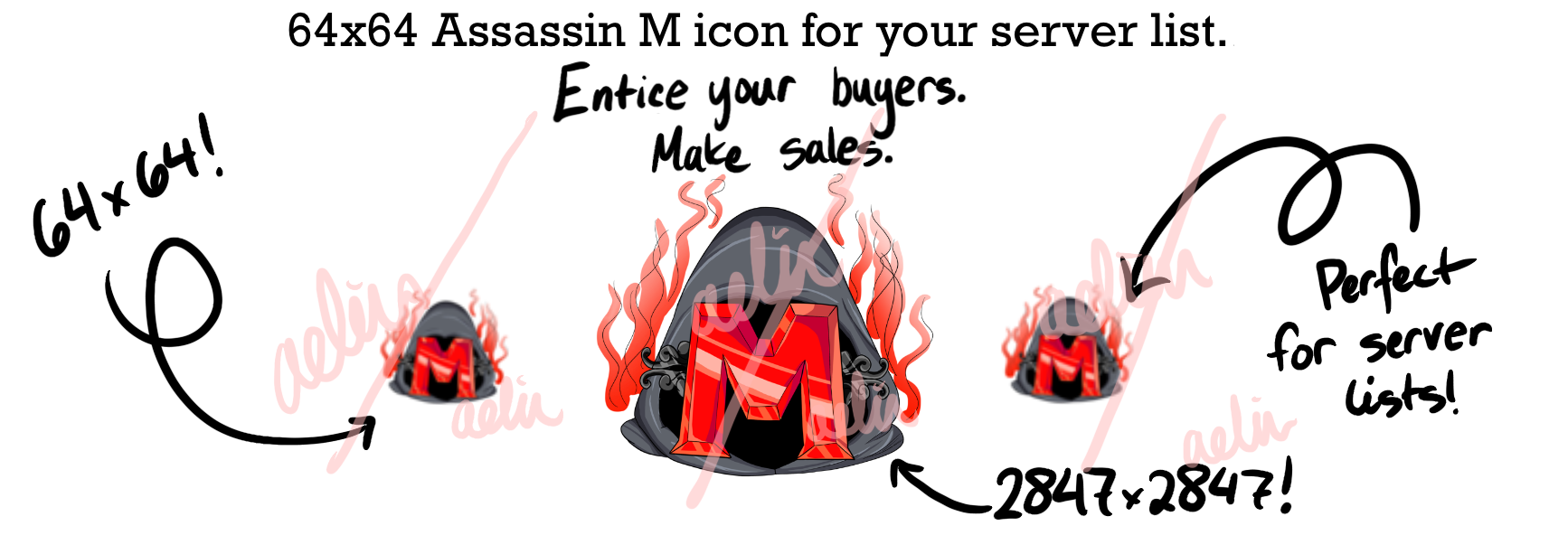 Hand-Drawn 64x64 M Assassin Icon | BuiltByBit (MC-Market)