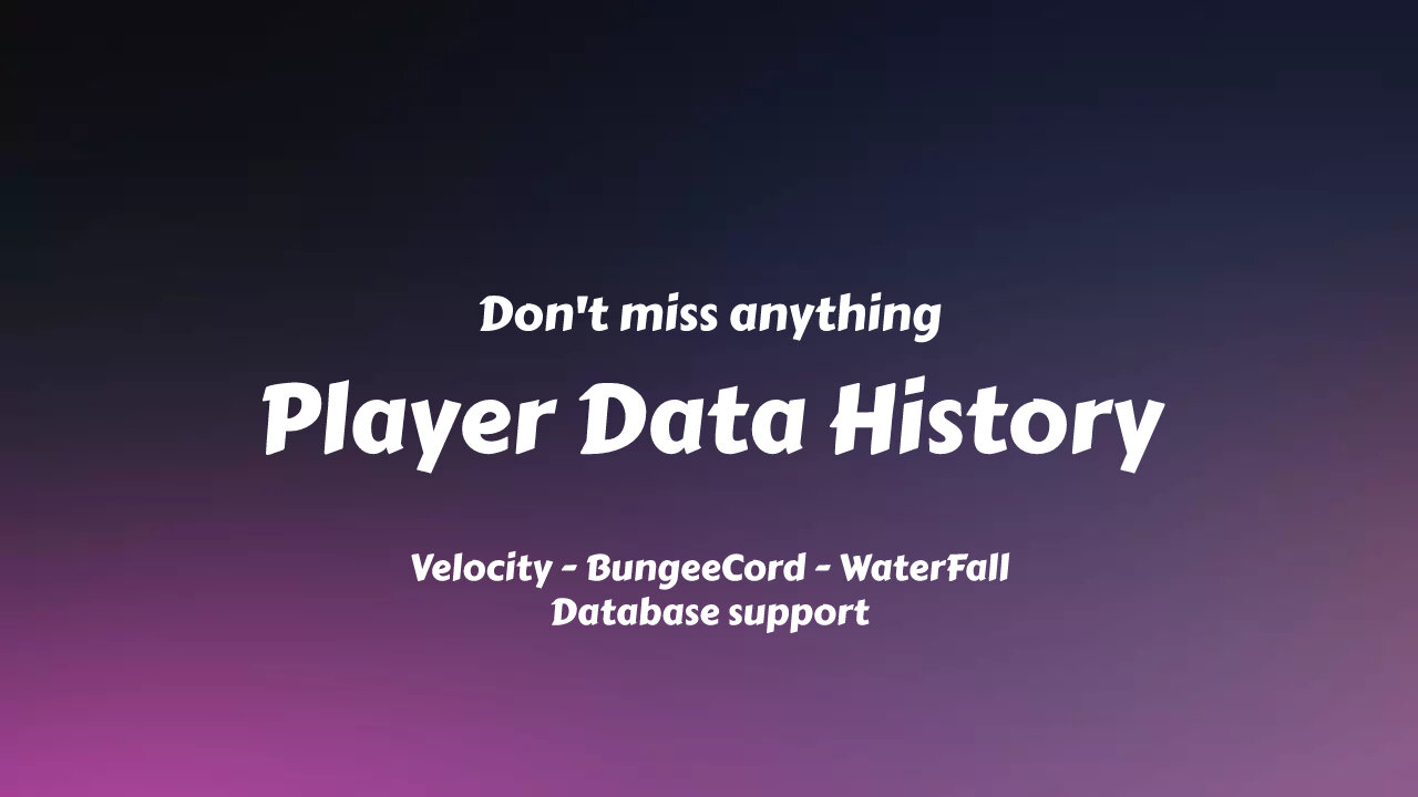 PlayerDataHistory - A fast data logging | BuiltByBit (MC-Market)