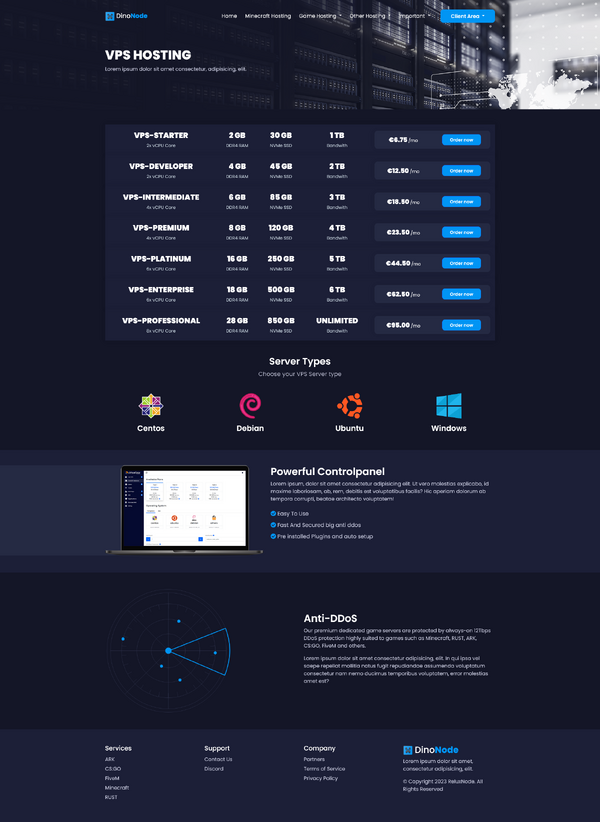Minecraft & Game Hosting Template | BuiltByBit