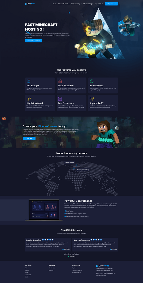 Minecraft & Game Hosting Template | BuiltByBit