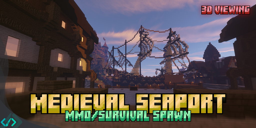 SURVIVAL - Medieval Seaport Map 500x500 | BuiltByBit (MC-Market)