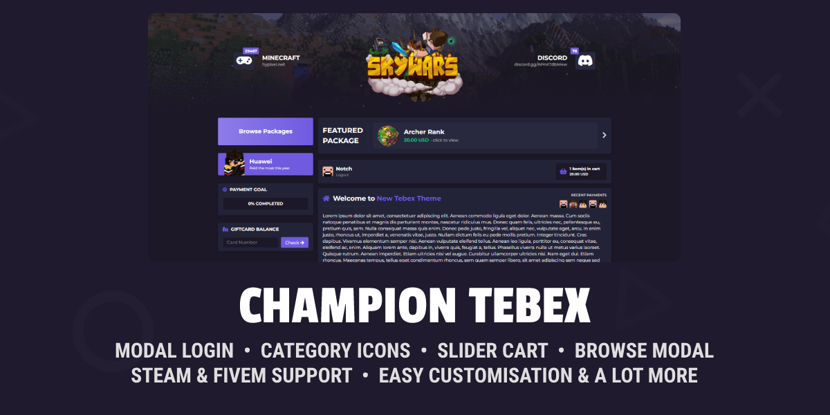 Tebex Themes Bundle | BuiltByBit (MC-Market)