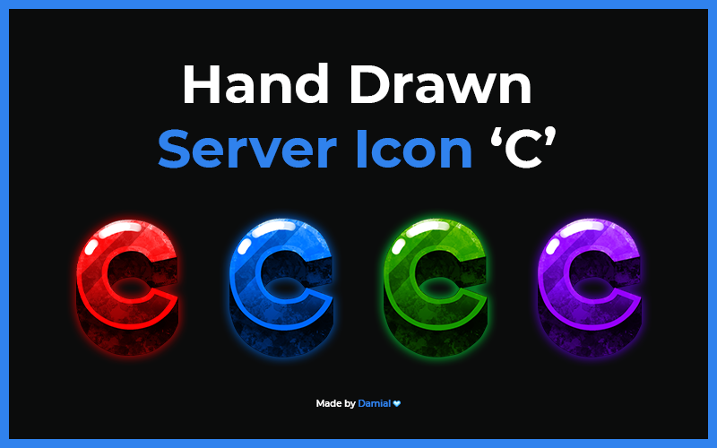 Hand-drawn Server Icon 'C' | 4 Colors | BuiltByBit (MC-Market)