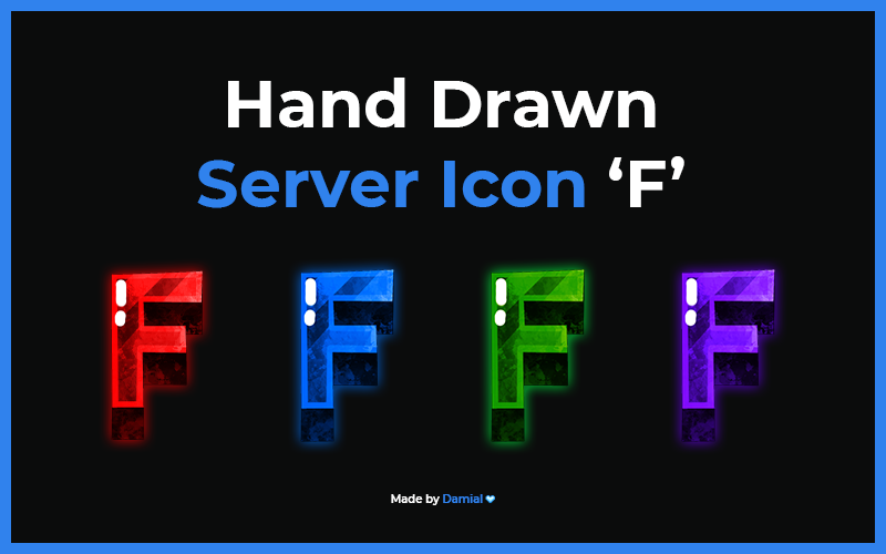 Hand-drawn Server Icon 'F' | 4 Colors | BuiltByBit (MC-Market)