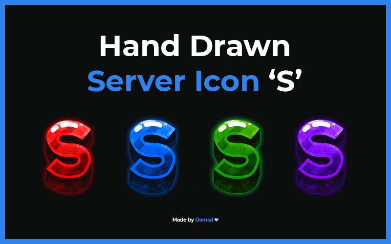 Hand-drawn Server Icon 'S' | 4 Colors | BuiltByBit (MC-Market)