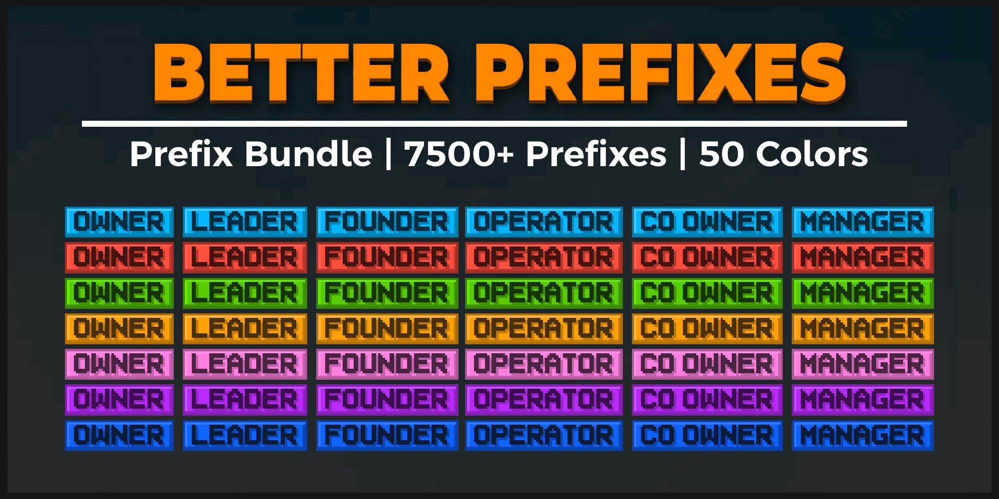 Better Prefix Pack - 7500 Prefixes | BuiltByBit