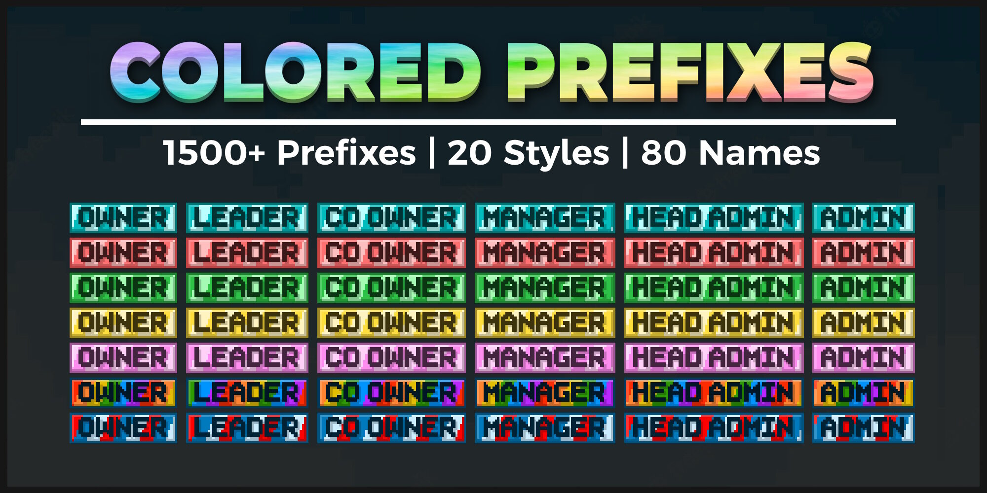 Colorful Prefix Pack - 1500 Prefixes | BuiltByBit