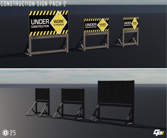 Construction Sign Pack 2 | BuiltByBit