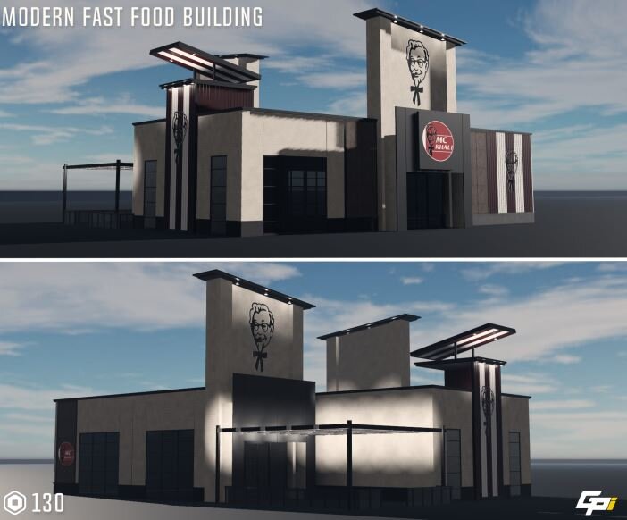 Modern Fast Food Building | BuiltByBit