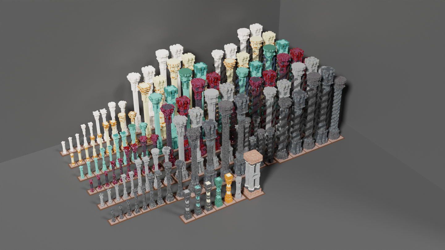 120+ Pillars / Columns Asset pack | BuiltByBit