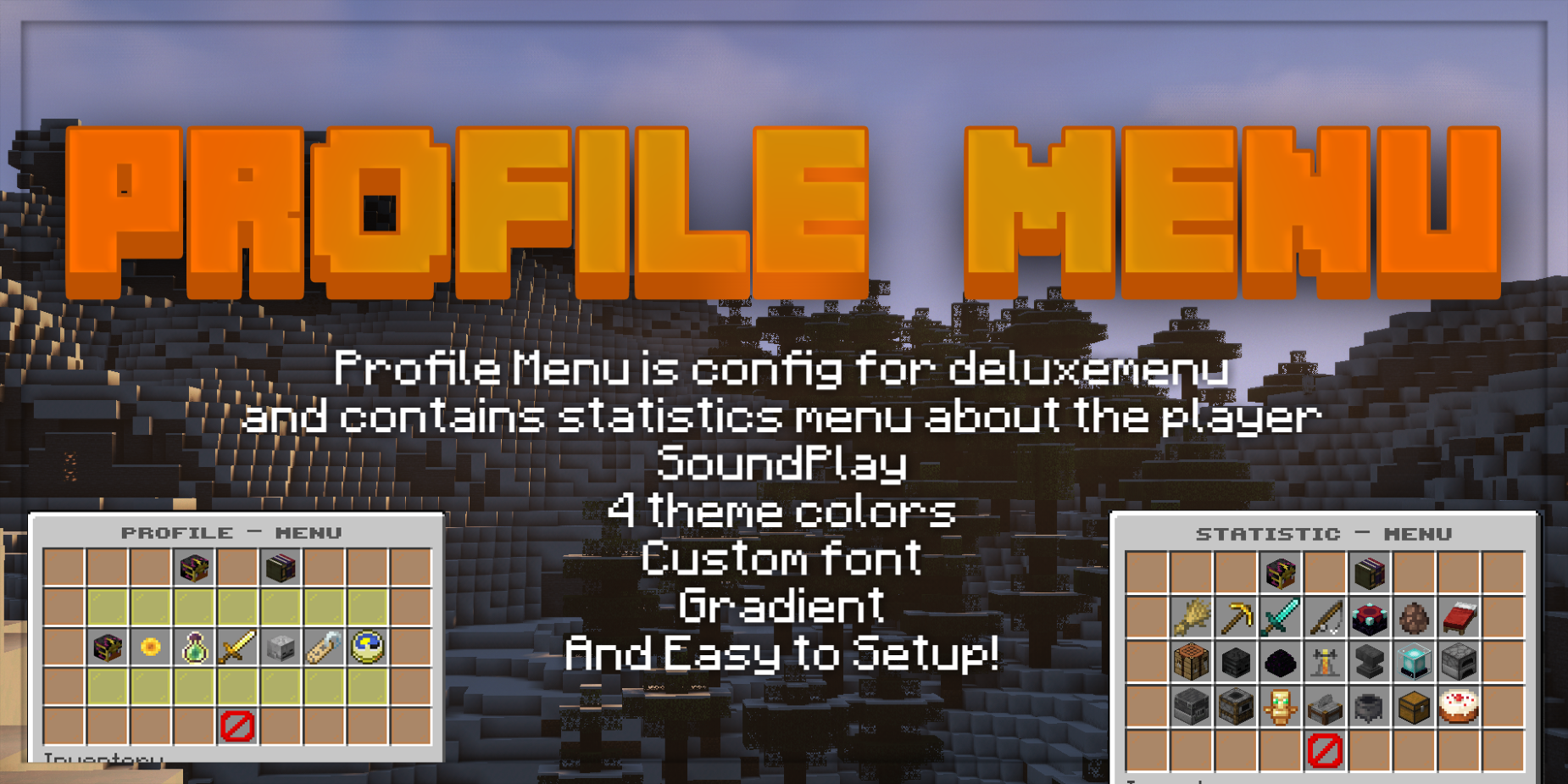 Profile and statistics Menu - DeluxeMenu | BuiltByBit