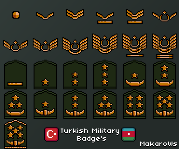 Turkish Military Rank Badges | BuiltByBit