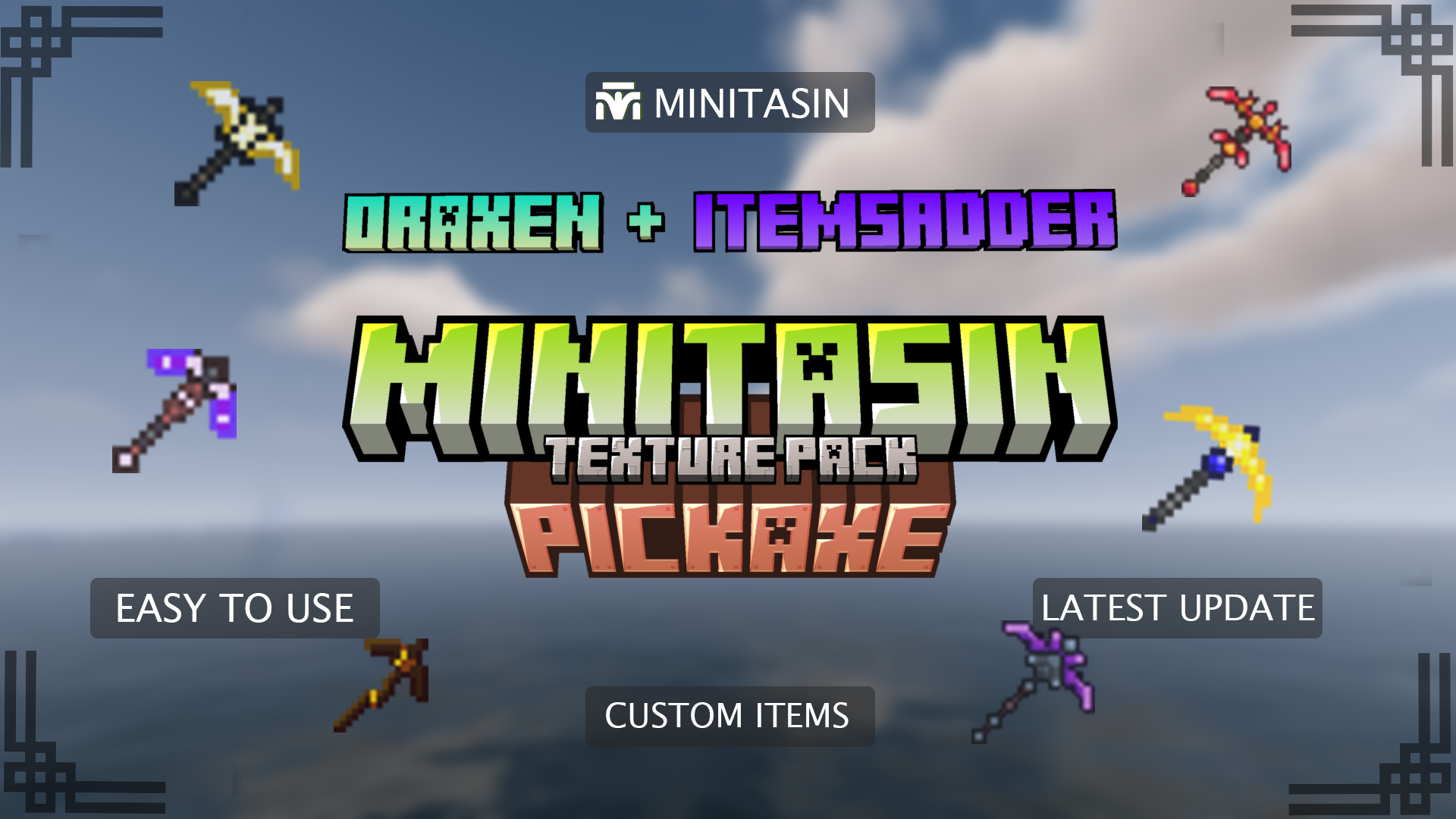 Mincustom Pickaxe Texture pack | BuiltByBit