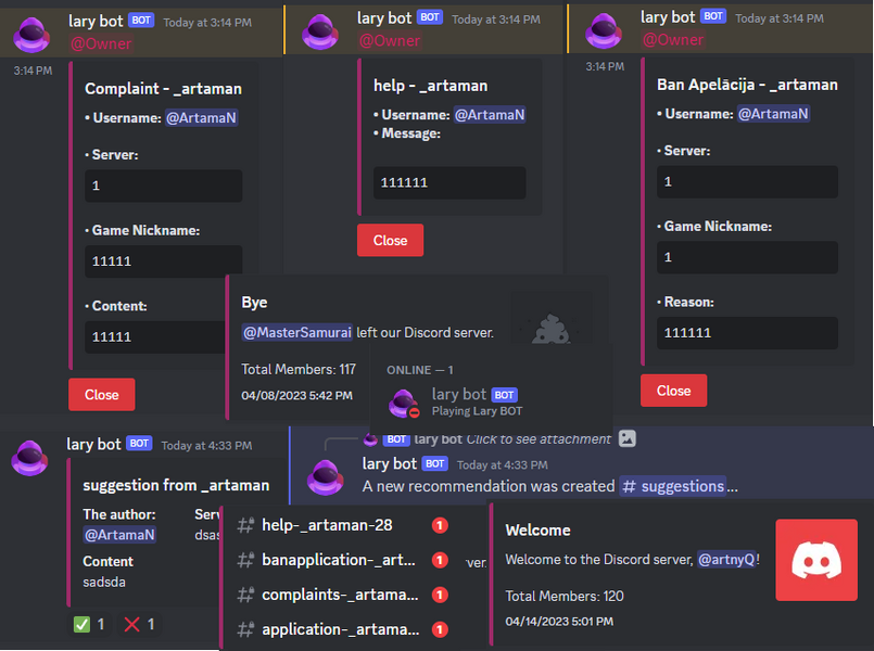 Lary Bot | Discord Server Bot | BuiltByBit