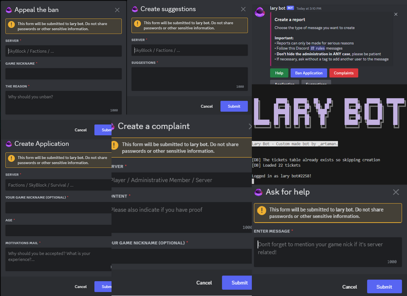 Lary Bot | Discord Server Bot | BuiltByBit