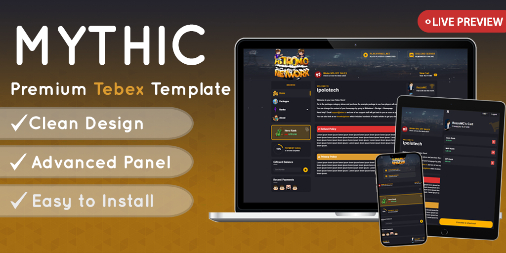 Mythic - Premium Tebex Theme | BuiltByBit
