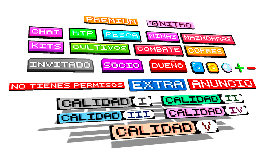 27 Prefix Icons ItemsAdder Spanish ES | BuiltByBit