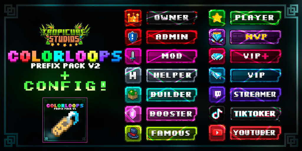 ColorLoops Prefix & Icons Pack + Config | BuiltByBit