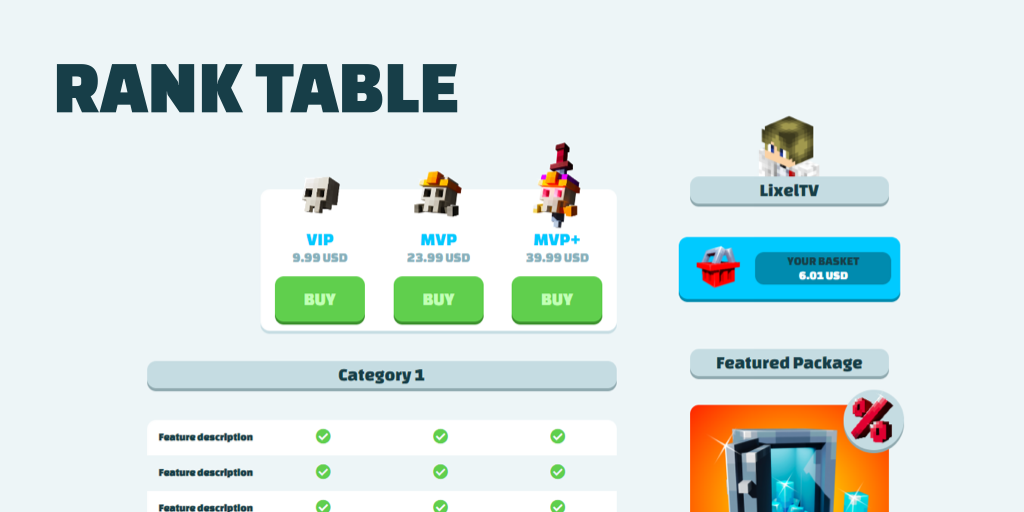 SKULL Tebex Template + Rank table addon | BuiltByBit