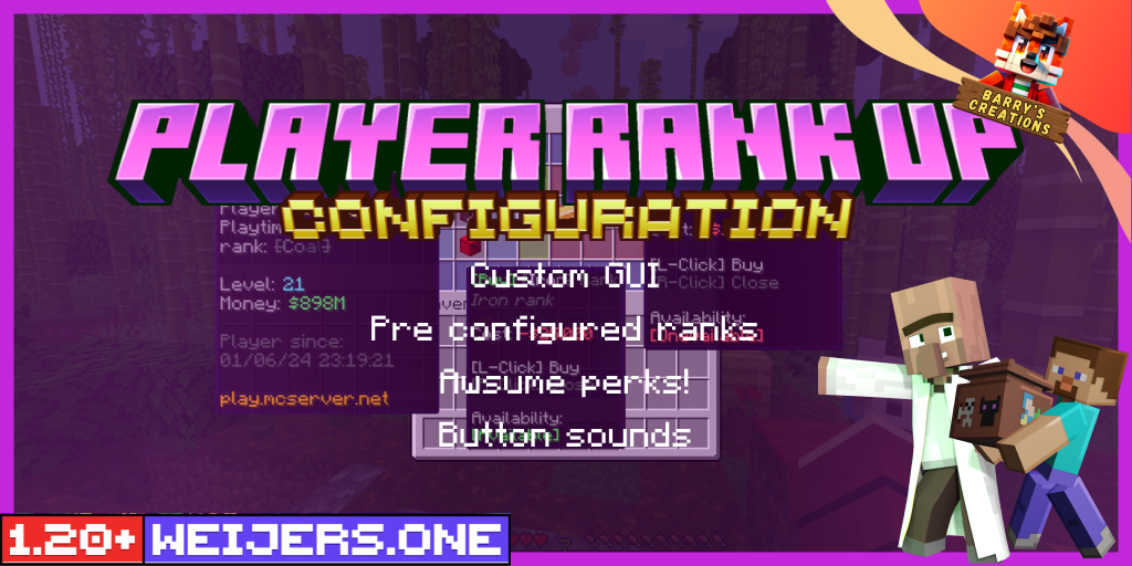 Rank up Deluxe menus configuration | BuiltByBit