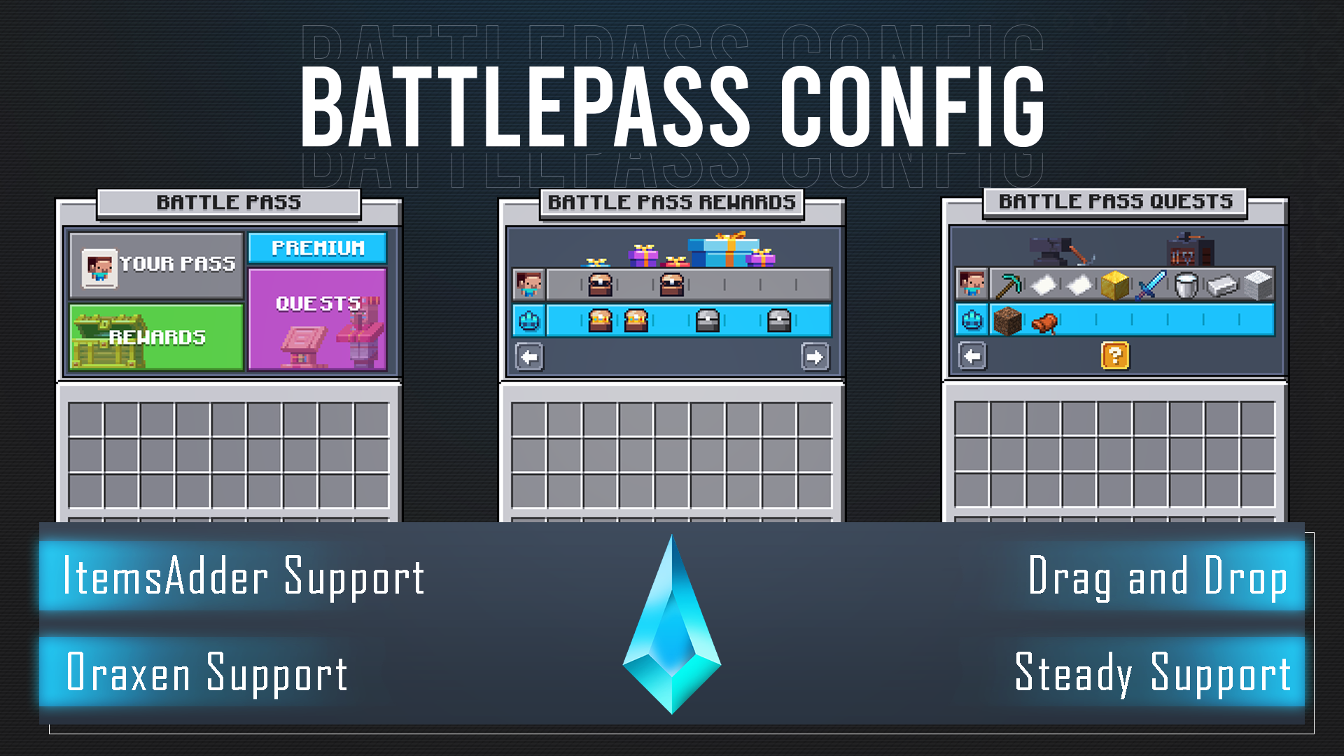 v0id BattlePass UI | ItemsAdder & Oraxen | BuiltByBit