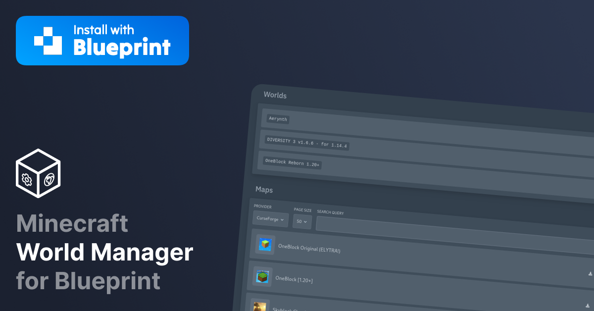 Minecraft World Manager for Blueprint | BuiltByBit