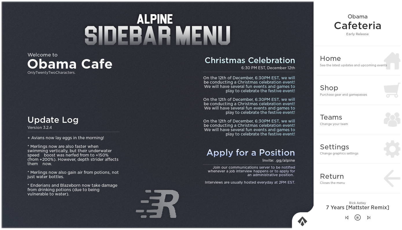 Alpine Sidebar Menu | BuiltByBit