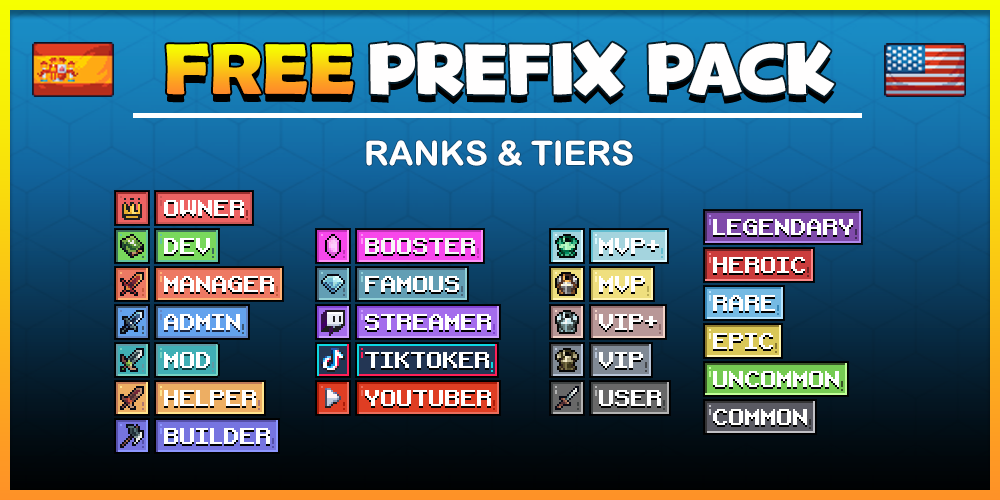 Free Prefix Pack | Eng & Esp | BuiltByBit