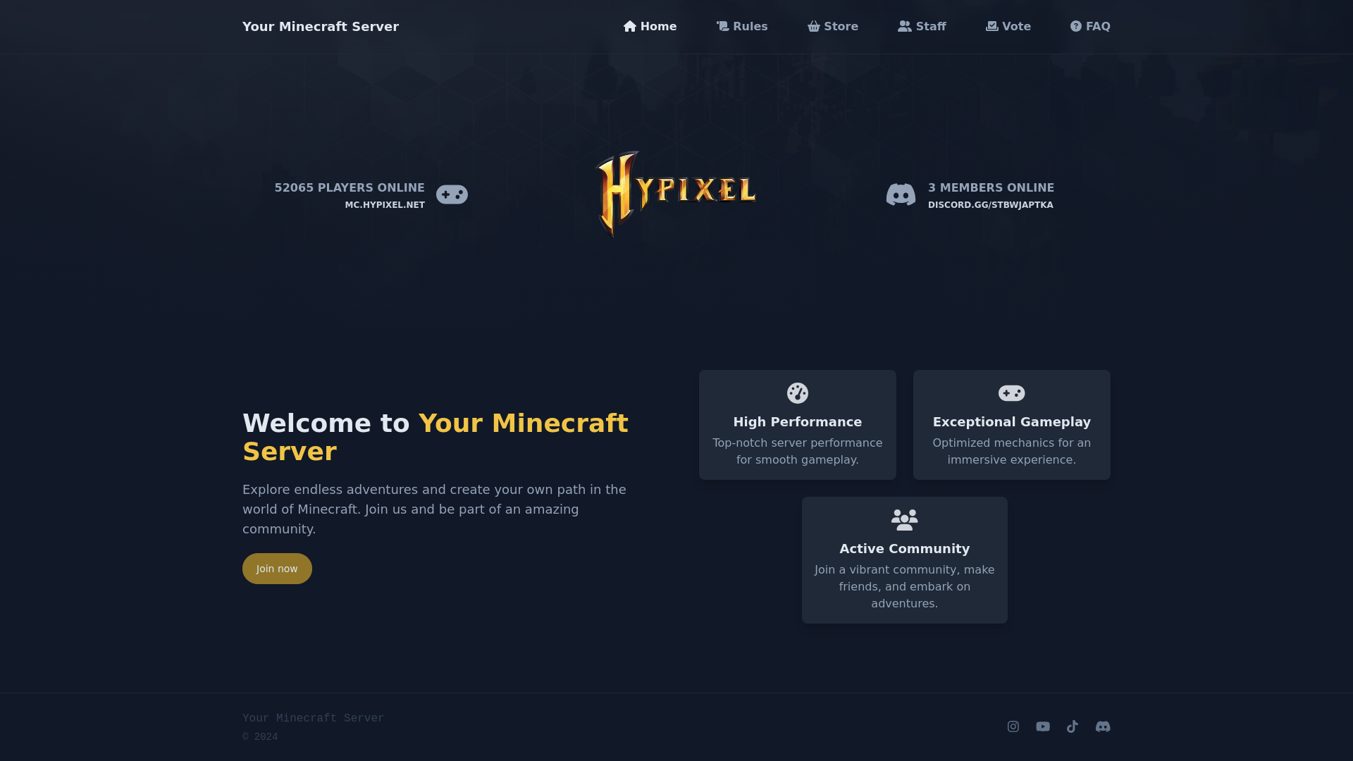 Carbon - Minecraft website template | BuiltByBit