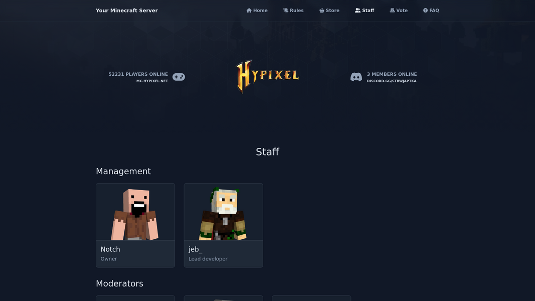 Carbon - Minecraft website template | BuiltByBit