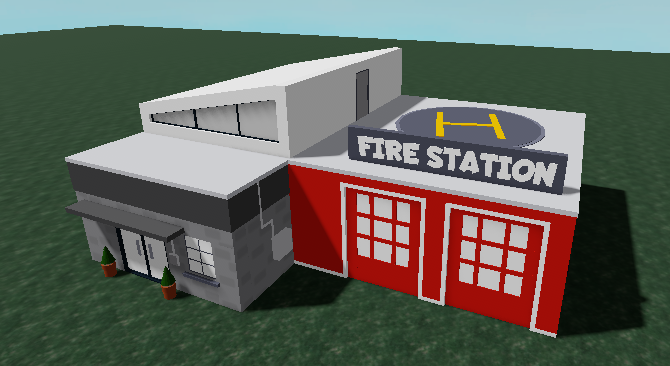 Low Poly Fire Station | BuiltByBit