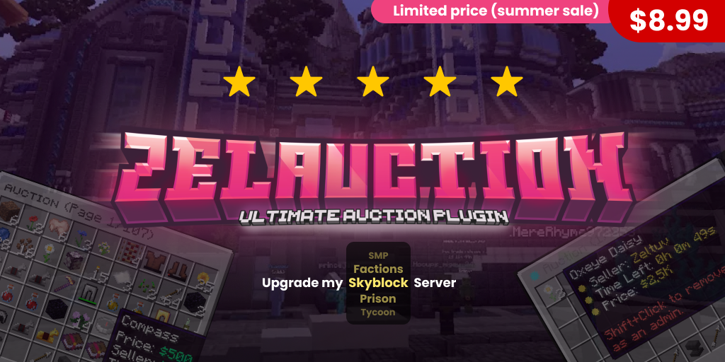 ZelAuction - Ultimate Auction house | BuiltByBit