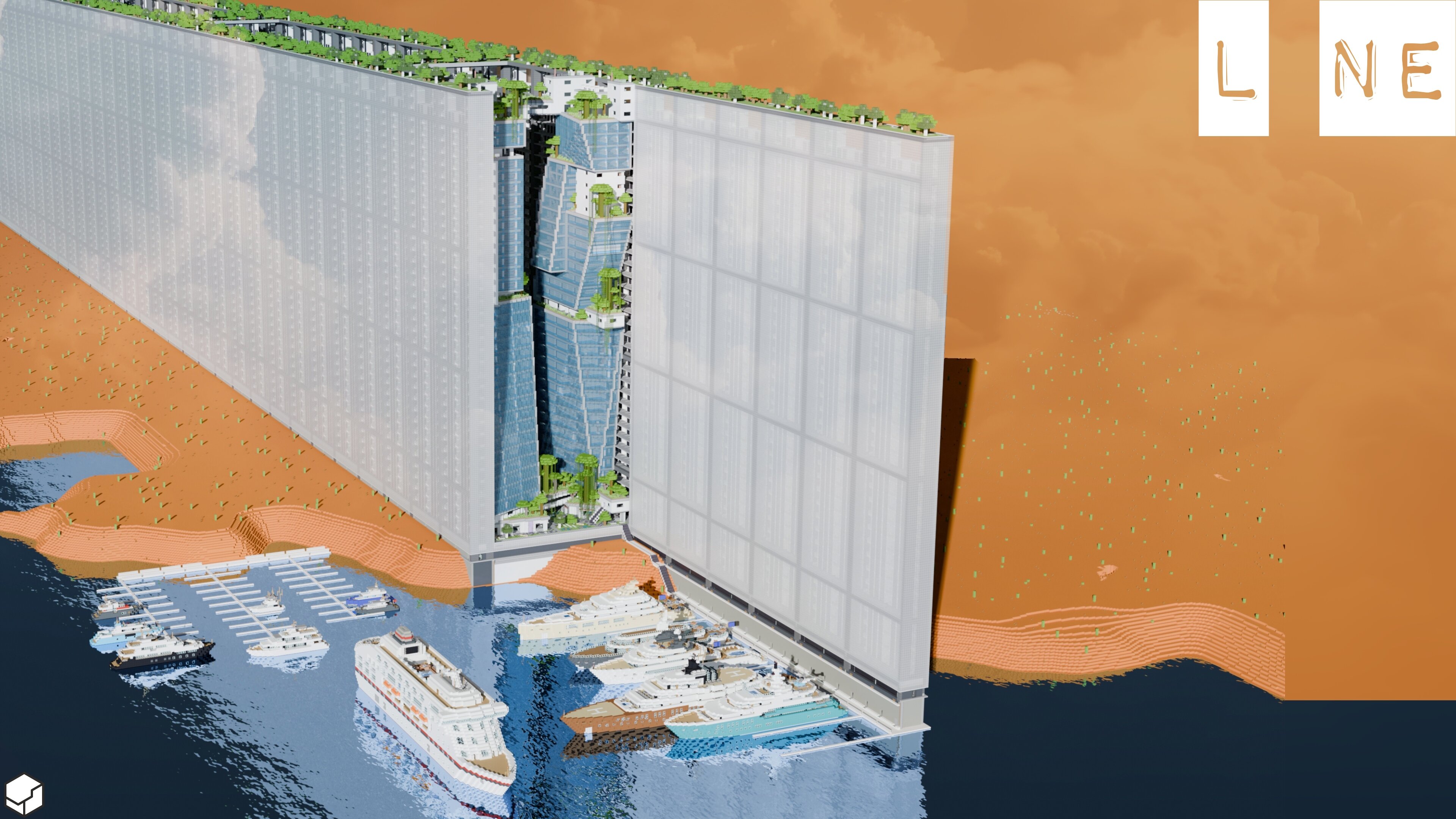 NEOM Line Sci-fi Megacity replica | BuiltByBit