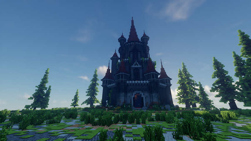 Red Medieval Castle - SCHEM + MAP | BuiltByBit