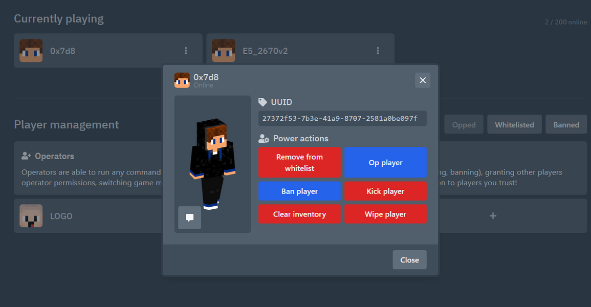 Minecraft Player Manager | BuiltByBit