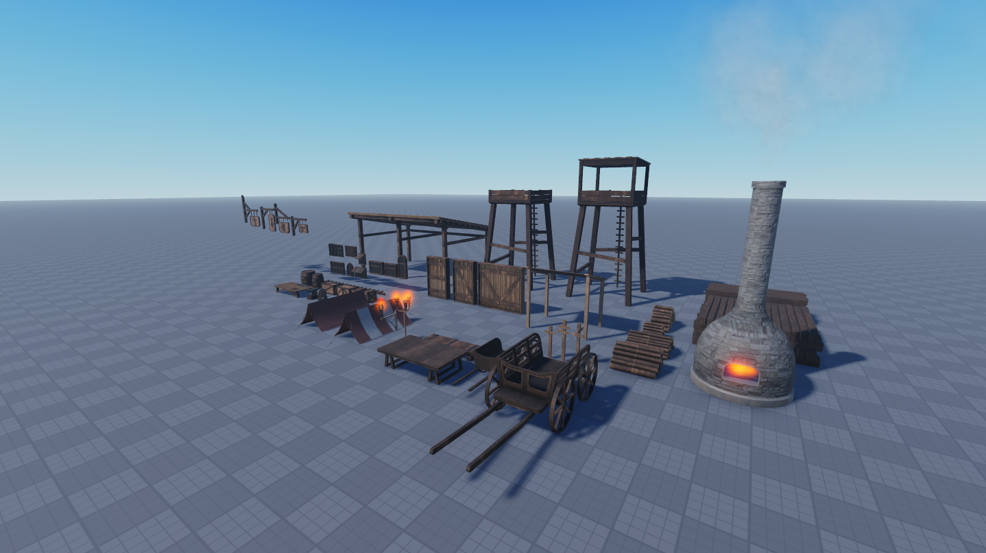 Medieval Textured Town Props Pack | BuiltByBit