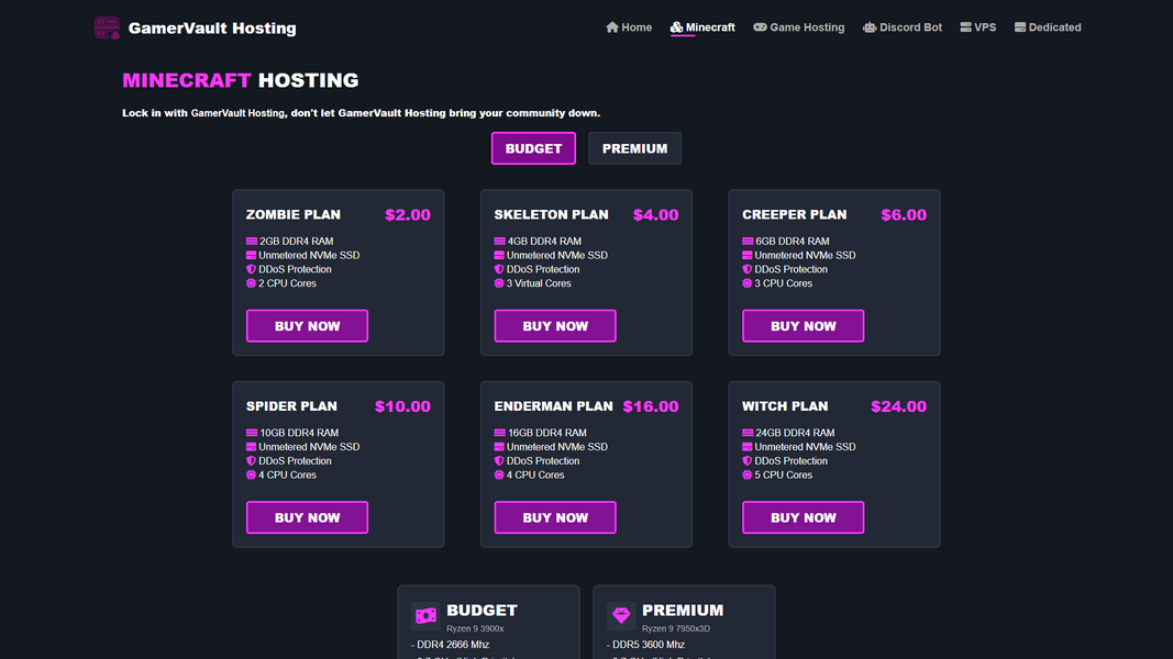 GamerVault Hosting Template | BuiltByBit