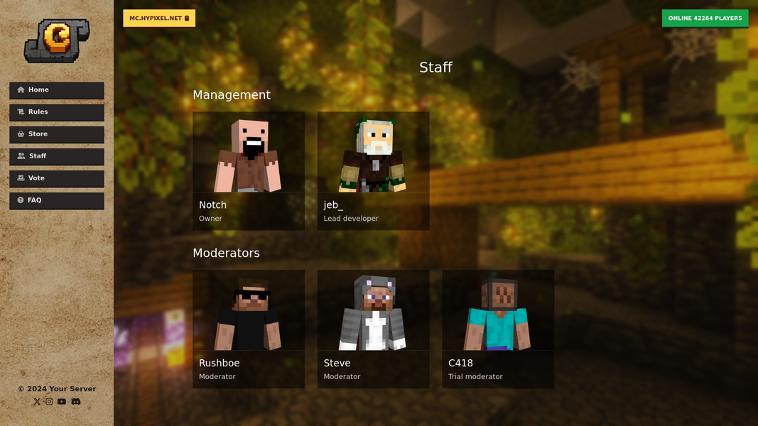 Old paper - Minecraft website template | BuiltByBit