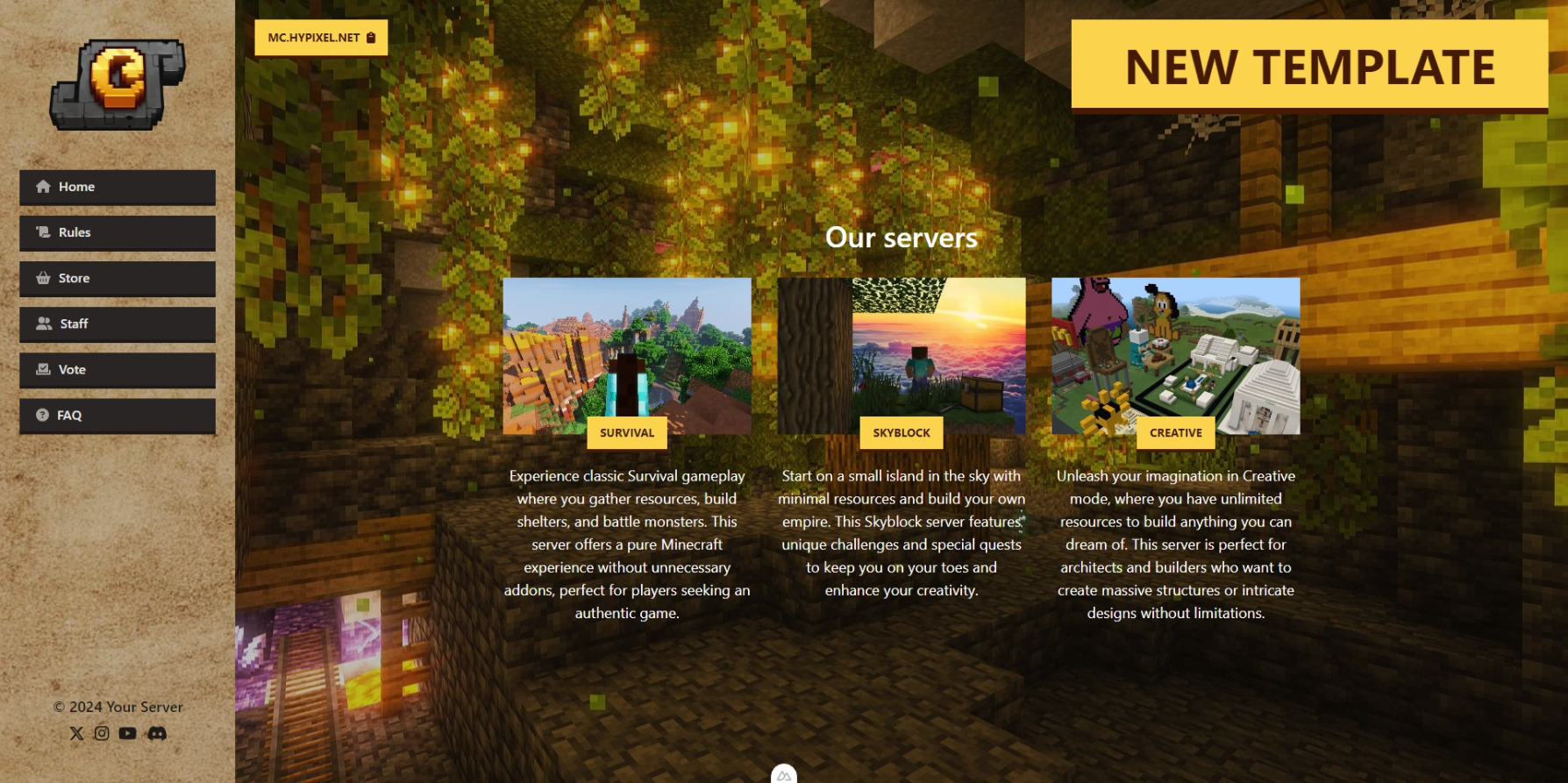 Old paper - Minecraft website template | BuiltByBit