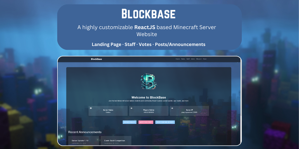 BlockBase - Fully Customizable Website | BuiltByBit