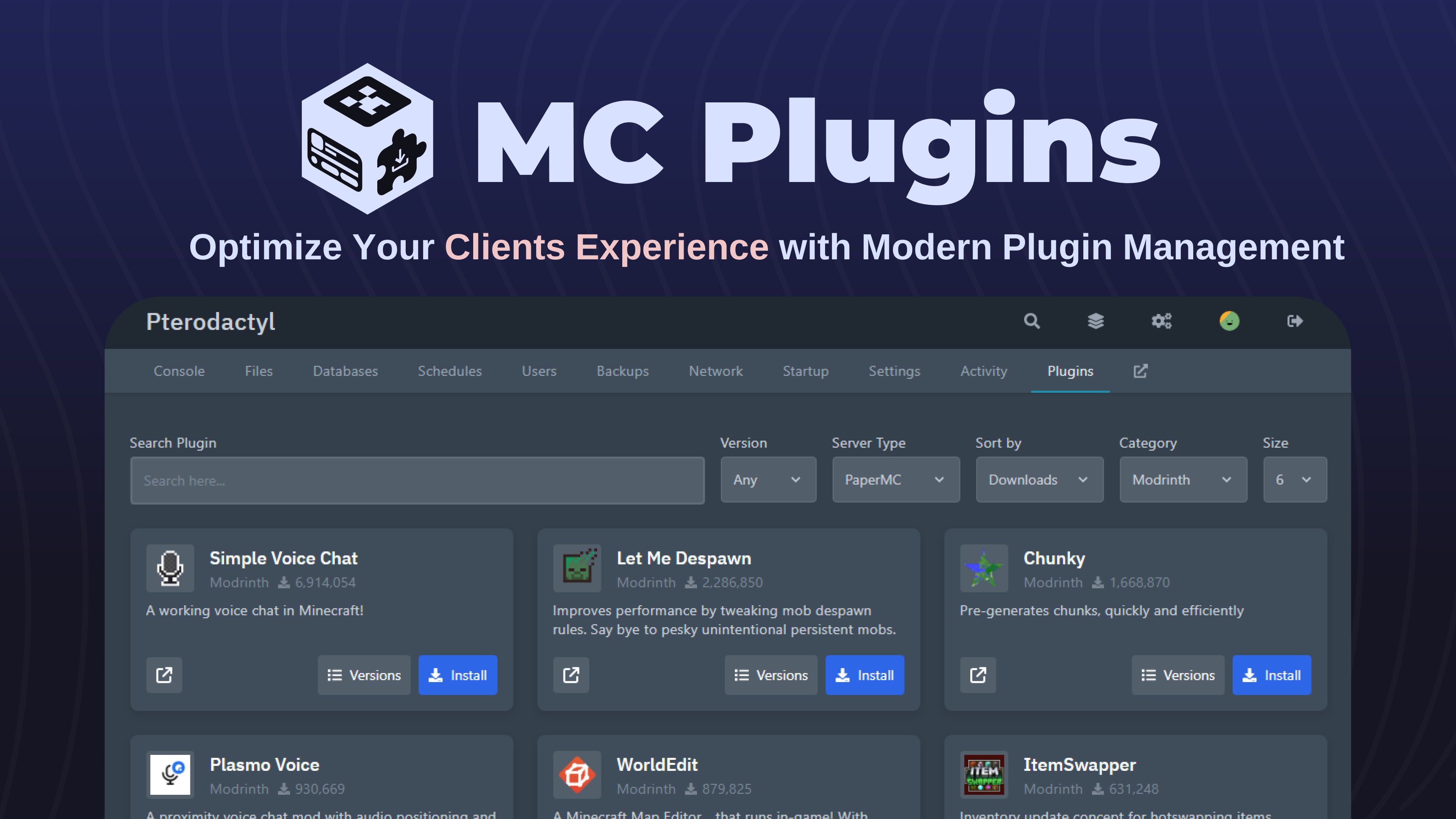 MC Plugins Installer for Pterodactyl | BuiltByBit