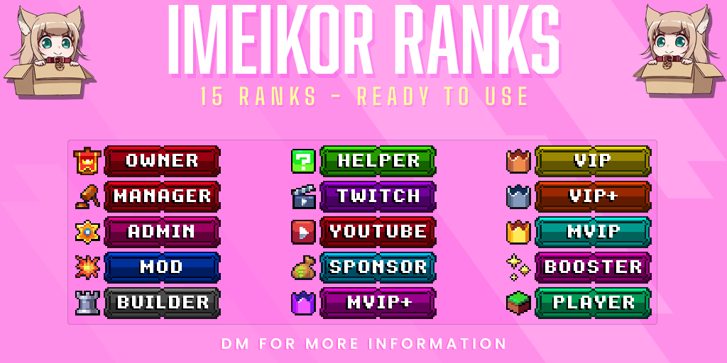 Premium Ranks Pack + ItemsAdder Config | BuiltByBit