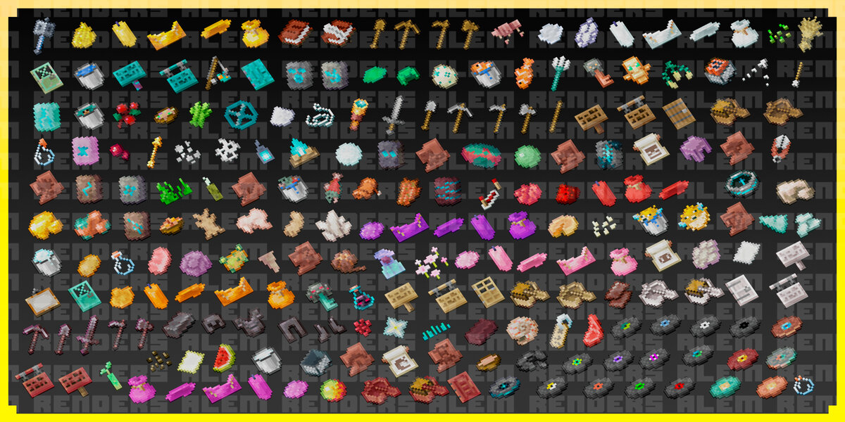Minecraft Default Items Renders | BuiltByBit