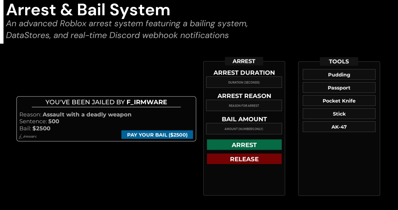Advanced Arrest and Bail System | BuiltByBit