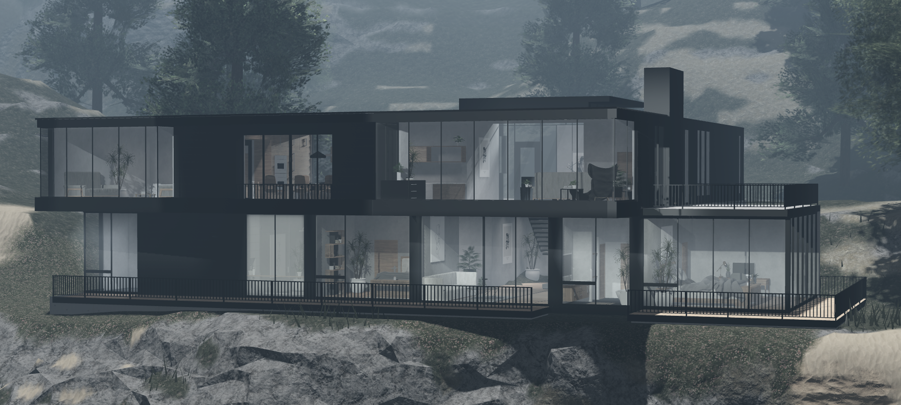 Black and Glass Home | BuiltByBit