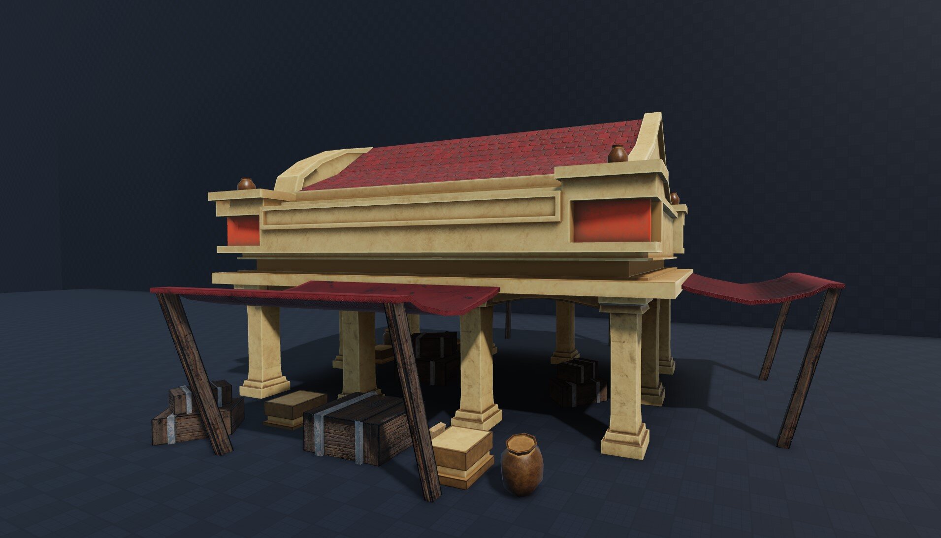 Roblox Roman Market Stall Building | BuiltByBit